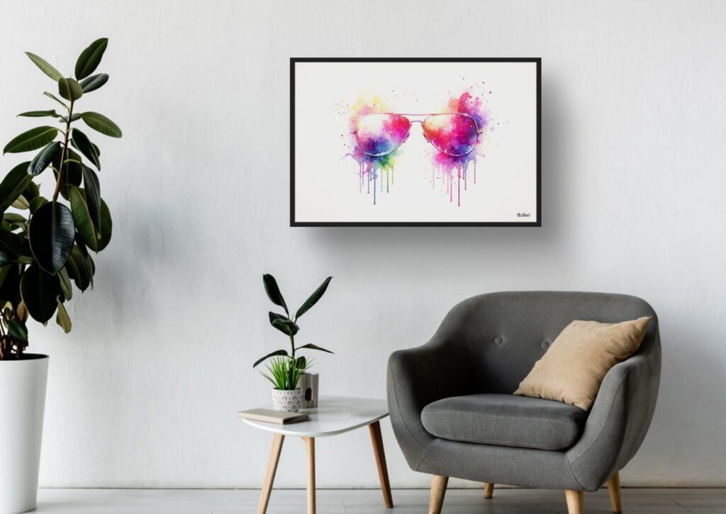 Aviator glasses Wall Art Print Watercolour Optometry Spectacles ...