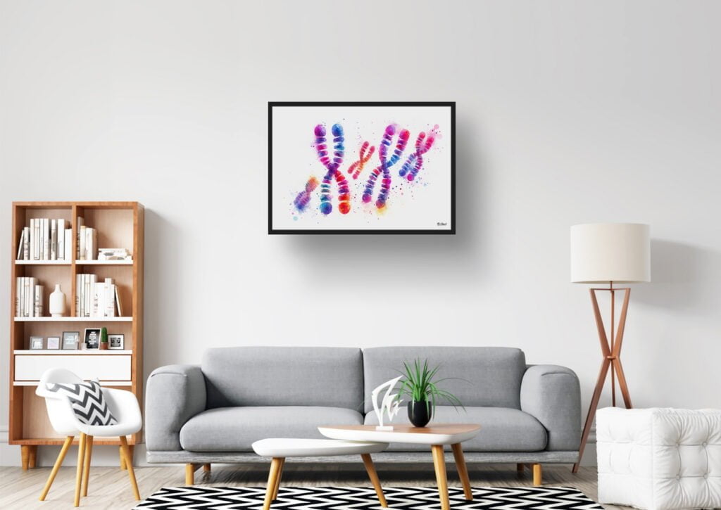 Chromosomes Wall Art Print Watercolour Science Genetics Dna Genetists ...