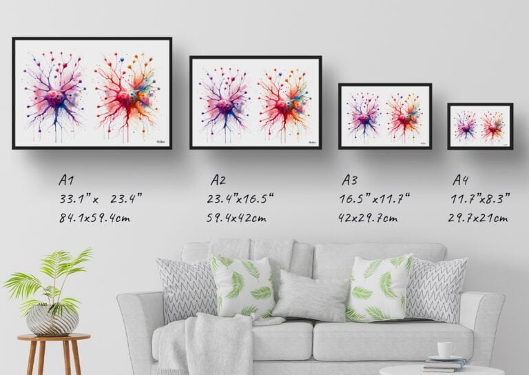 Group of nerves Wall Art Print Watercolour Nerve Cells Medical Doctor ...