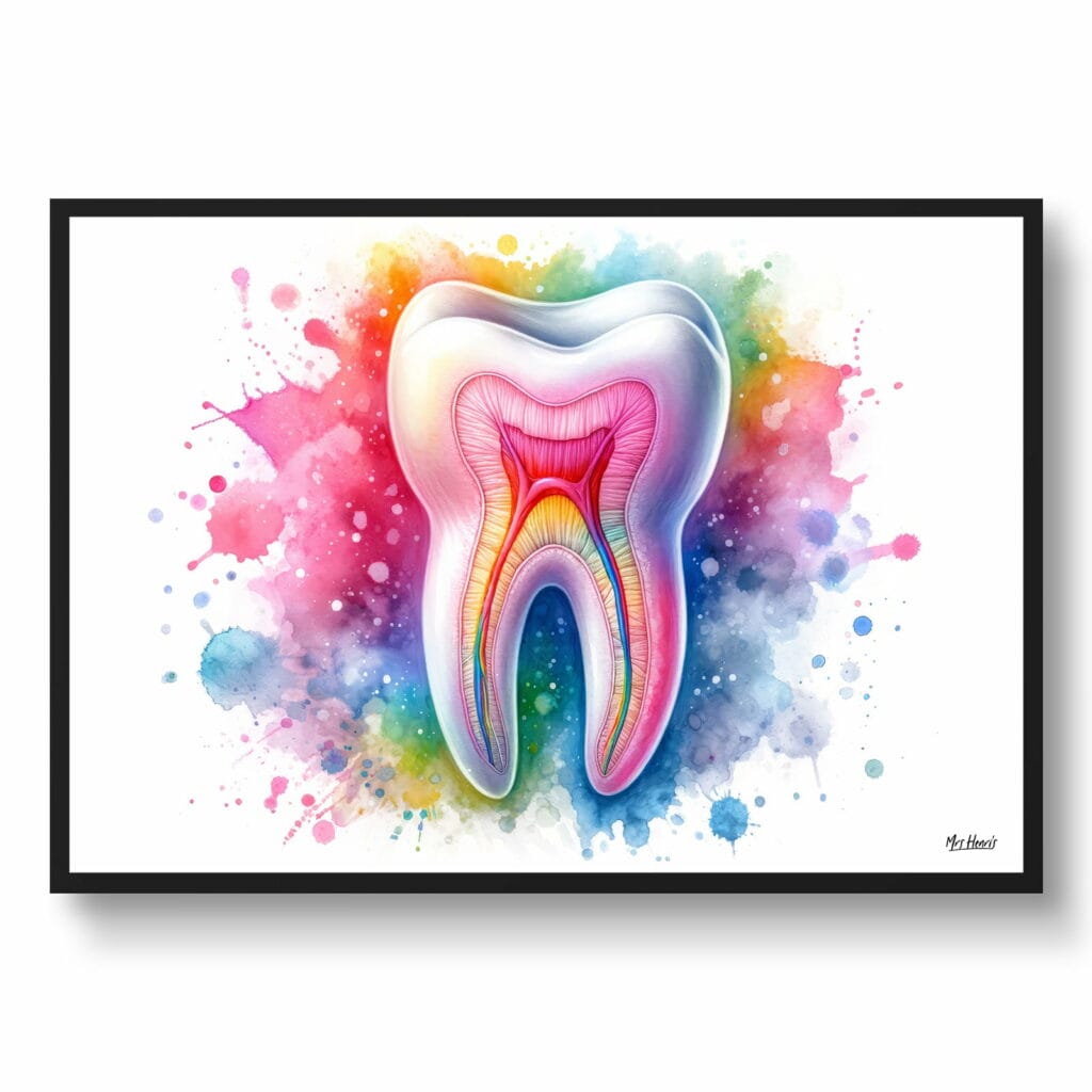 Molar anatomy Wall Art Print Watercolour Tooth Dental Dentist Medical ...