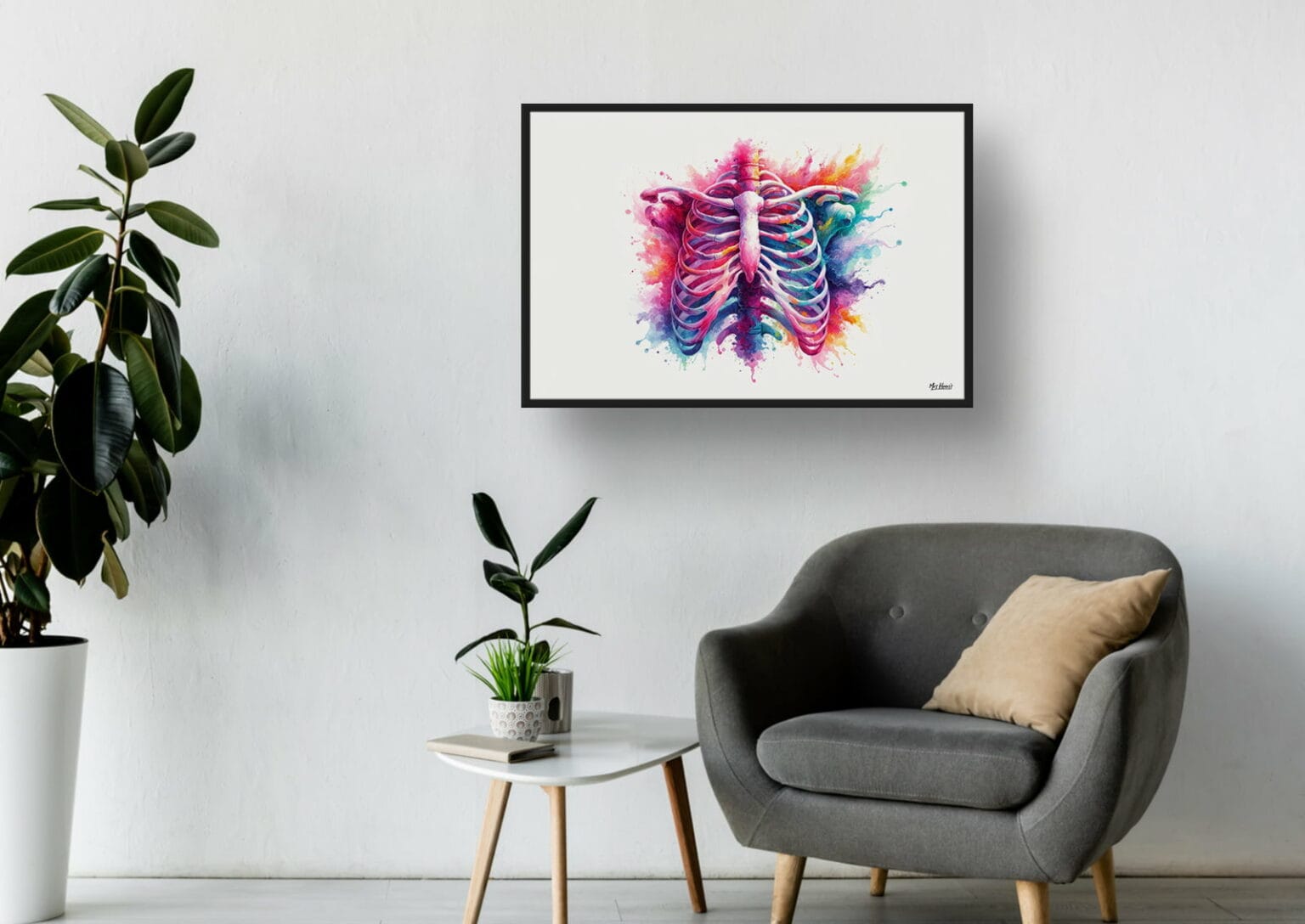 Thorax Wall Art Print Watercolour Rib cage Sternum Medical Doctor ...