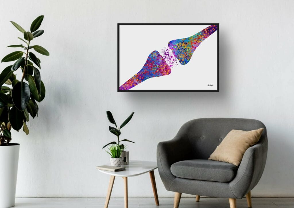 Synapse Receptor Wall Art Print Watercolour Human Nerve Cell Neurology ...